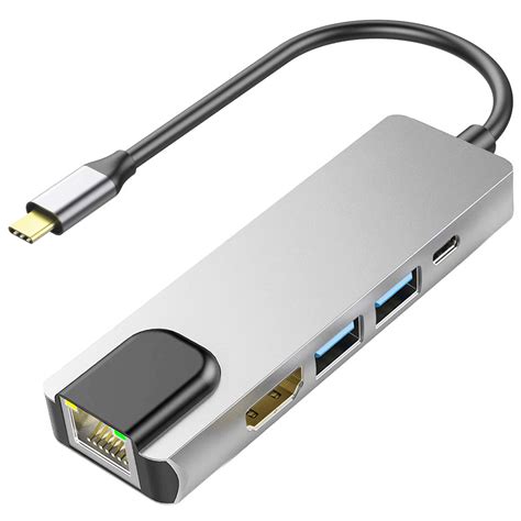 Мультифункциональный Usb Type C Хаб Разветвитель Addap Mh 09 Концентратор 5в1 2 X Usb 3 0