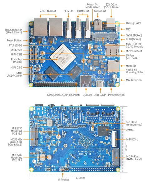 NanoPC T6 Arm Linux SBC Offers Dual 2 5GbE HDMI 2 1 Outputs HDMI 2 0 Input 2x M 2 Sockets