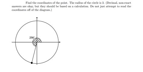 Solved Find The Coordinates Of The Point The Radius Of The Chegg Com