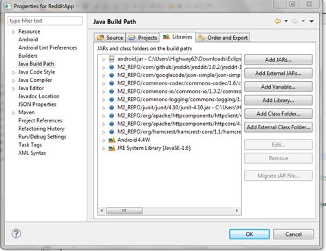 Android Why Are My Jreddit Jar Files Not Being Stored In The Libs Folder In Eclipse Stack