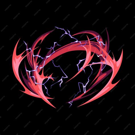 Premium Vector Red Magic Aura Lightning Effect
