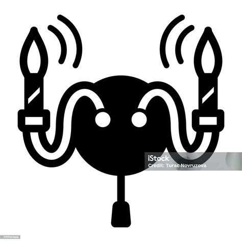 Sconse Candel Sahpe 조명 솔리드 아이콘 인테리어 디자인 개념 흰색 배경에 벽 램프 등기구 벡터 기호 글리프