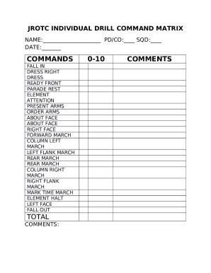 JROTC Drill And Ceremony Study Guide Flashcards Doc Template PdfFiller