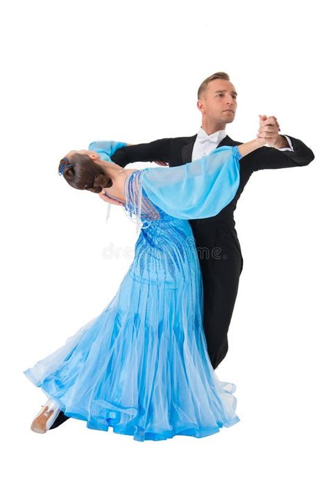 Ballroom Dance Couple In A Dance Pose Isolated On White Stock Image