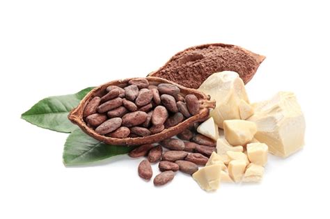 Premium Photo Composition With Healthy Cocoa Products On White Background