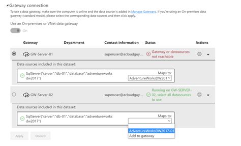 Power Bi Restore Datasets To New On Premise Gateway When Old Gateway Has Failed Or Recovery
