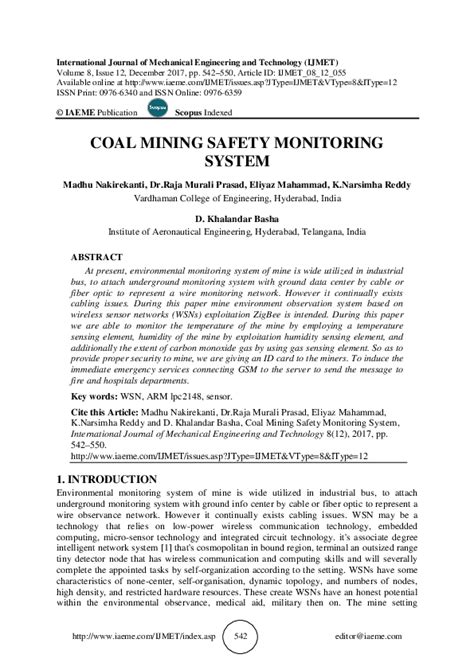 Pdf Coal Mining Safety Monitoring System