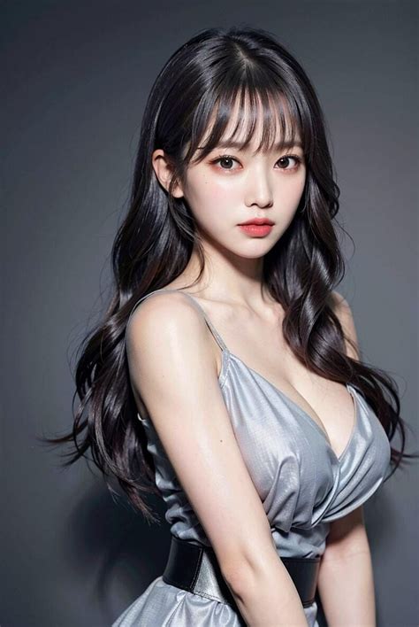 그레이 레자 드레스 원피스 입은 Ai여자 만들기 그리기 Brunette Beauty Korean Beauty Asian Beauty Beautiful Women