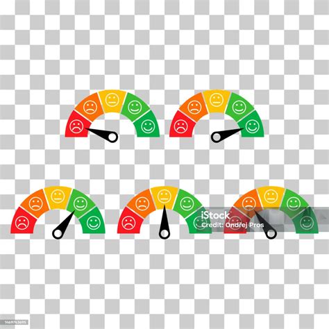 고객 만족도 측정기 아이콘 그래프 등급 측정 비즈니스 보고서 벡터 일러스트 레이 션의 집합 감정에 대한 스톡 벡터 아트 및 기타 이미지 Istock