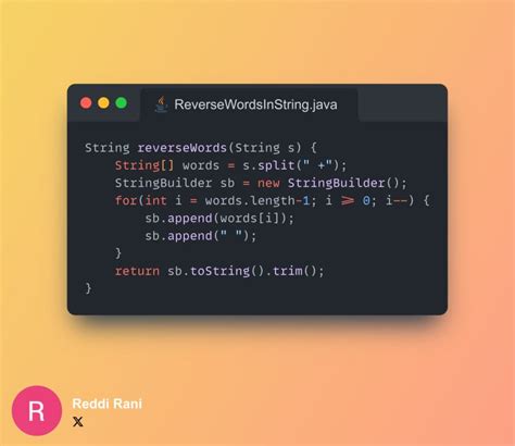 day 74 of 100daysofcodechallenge reverse words in string reddi rani
