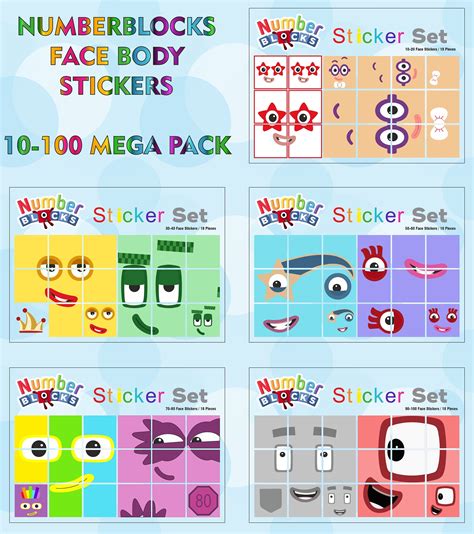 From 10 To 100 Numberblocks Stickers For Every Young Mathematician Etsy