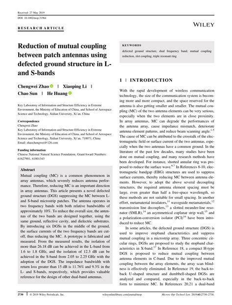 Reduction Of Mutual Coupling Between Patch Antennas Using Defected Ground Structure In L‐ And S