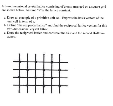 Solved A Two Dimensional Crystal Lattice Consisting Of Atoms