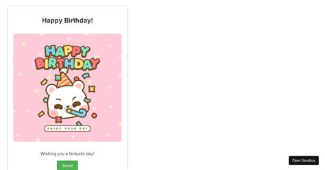React Birthday Card Codesandbox