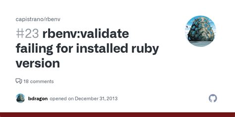 rbenv validate failing for installed ruby version · issue 23