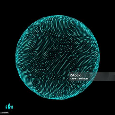 선과 점 들으로 연결 된 범위 글로벌 디지털 연결입니다 세계 그리드입니다 와이어 프레임 그림입니다 3d 기술 스타일입니다 네트워크 나노입자에 대한 스톡 벡터 아트 및 기타