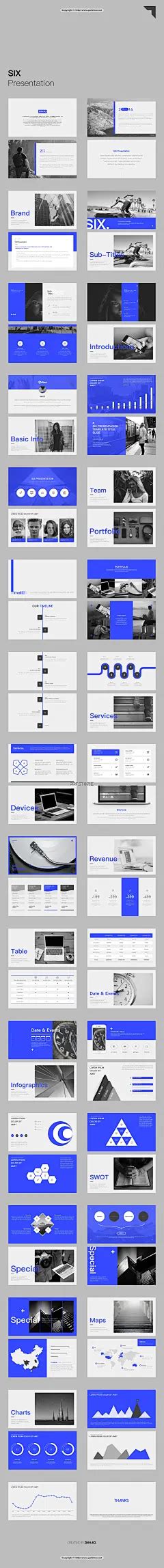 【视觉设计】感性《six》ppt模板 色彩 排版 花瓣网