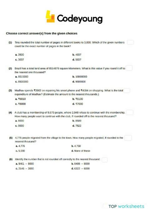 Estimation For 10 Digit Numbers Concept Hw Interactive Worksheet Topworksheets