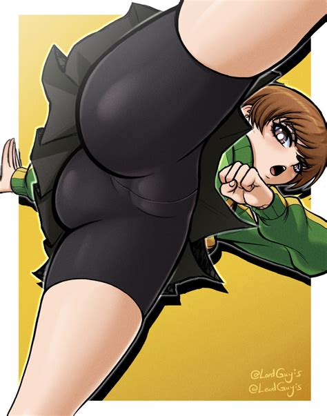 Rule 34 1girls Ass Ass Focus Atlus Bike Shorts Brown Eyes Brown Hair Female Kicking Legs Legs