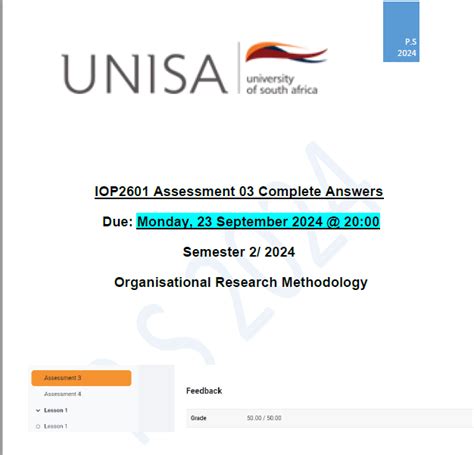 Iop2601 Assignment 3 Complete Answers Due 23 September 2024 Semester