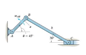 Solved Bar AB has an angular velocity ωAB 6 rad s Chegg com