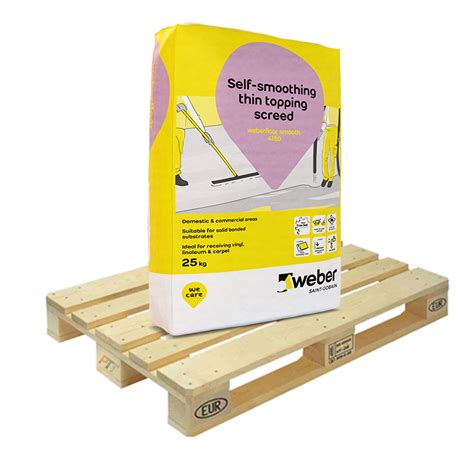 Weber Weberfloor Smooth 4150 Self Smoothing Levelling Compound 25kg Full Pallet 40 Bags Tail