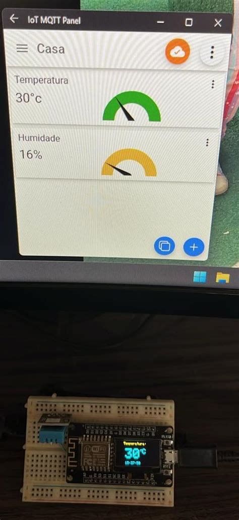 [projeto final] esp8266 sensor de temperatura e humidade com display oled e mqtt nodemcu e