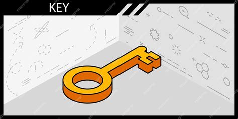 Premium Vector Key Isometric Design Icon Vector Web Illustration 3d Colorful Concept