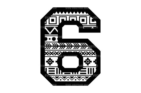 Tribal Boho Number 6 Svg Cut File Graphic By Svgvectormonster
