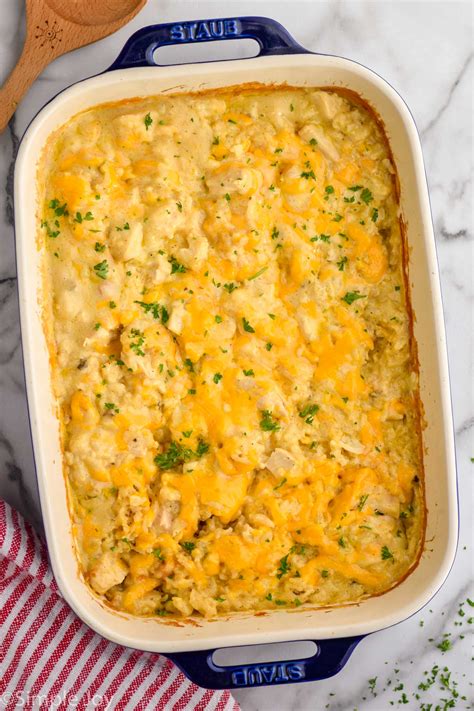 Cheesy Chicken And Rice Casserole Simple Joy