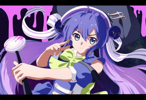 Safebooru 1girl Bare Shoulders Black Hat Blue Dress Blue Eyes Blue