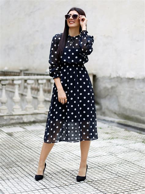 Платье до пола в горошек 96 фото