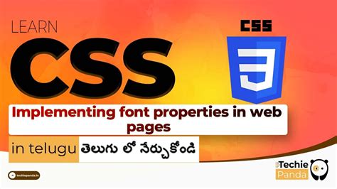 Implementing Css Font Properties In Telugu Applying Font Properties
