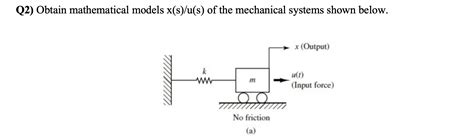 Solved Q Obtain Mathematical Models X S U S Of The Chegg