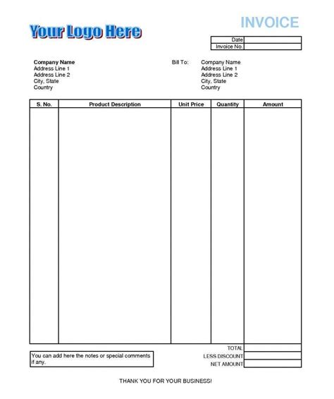 Invoice Template Open Office