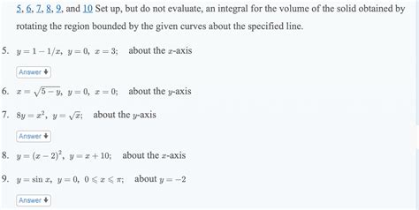 Solved 5 6 7 8 9 And 10 Set Up But Do Not Evaluate An Chegg Com