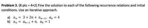 solved problem 3 8 pts 4×2 fine the solution to each