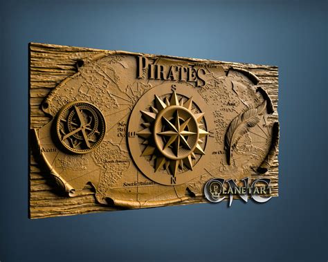 Pirates Map 3d Stl Model 11421 Cnc Planet Art