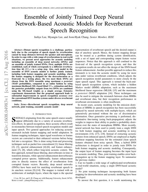 Pdf Ensemble Of Jointly Trained Deep Neural Network Based Acoustic