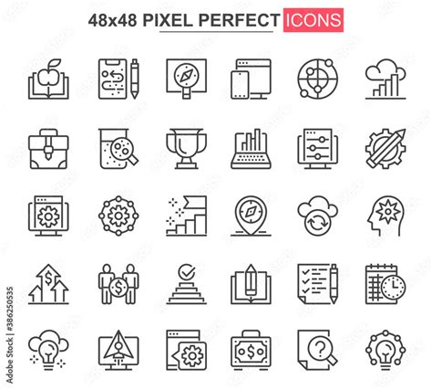 Startup Thin Line Icons Set Business Idea Generation And Development Startup Project Company