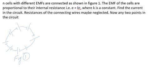 Solved N Cells With Different EMFs Are Connected As Shown In Chegg Com