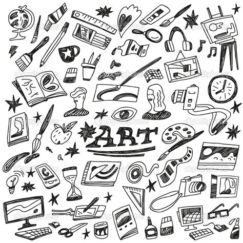 Art Tools Doodles Stock Vector By ©topform 37502349