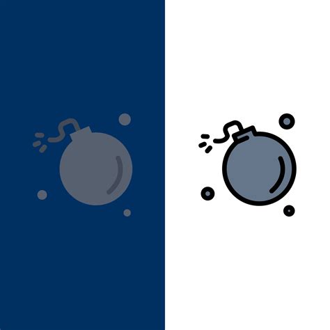 Bomb Comet Explosion Meteor Science Icons Flat And Line Filled Icon Set