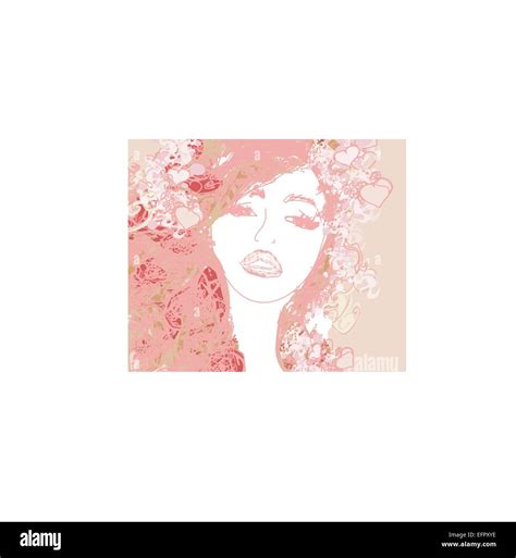 Abstract Beautiful Woman Portrait Poster Stock Vector Image And Art Alamy