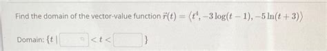Solved Find The Domain Of The Vector Value Function
