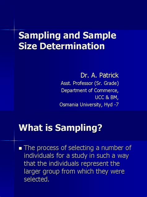 Sampling And Sample Size Determination 1 Stratified Sampling Sampling Statistics