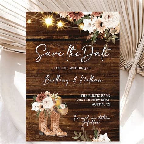 Rustic Save The Date Etsy
