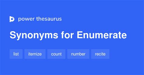 ENUMERATE Synonyms 994 Similar Words Phrases