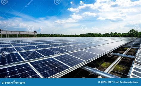 Green Innovation Solar Panels Powering Sustainable Business Stock