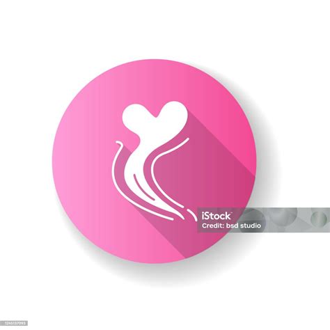 냄새 핑크 플랫 디자인 긴 그림자 문고 아이콘 좋은 냄새 아로마는 하트 모양으로 소용돌이 좋은 향수 향기 파 향기로운 향기의